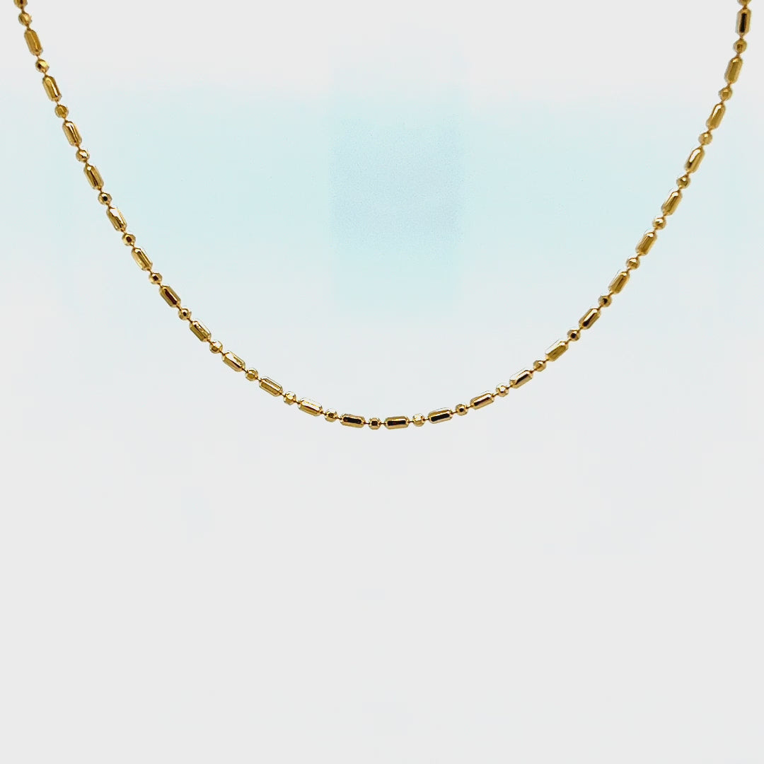 1mm Ball And Bar Diamond Cut Chain Necklace – G&S