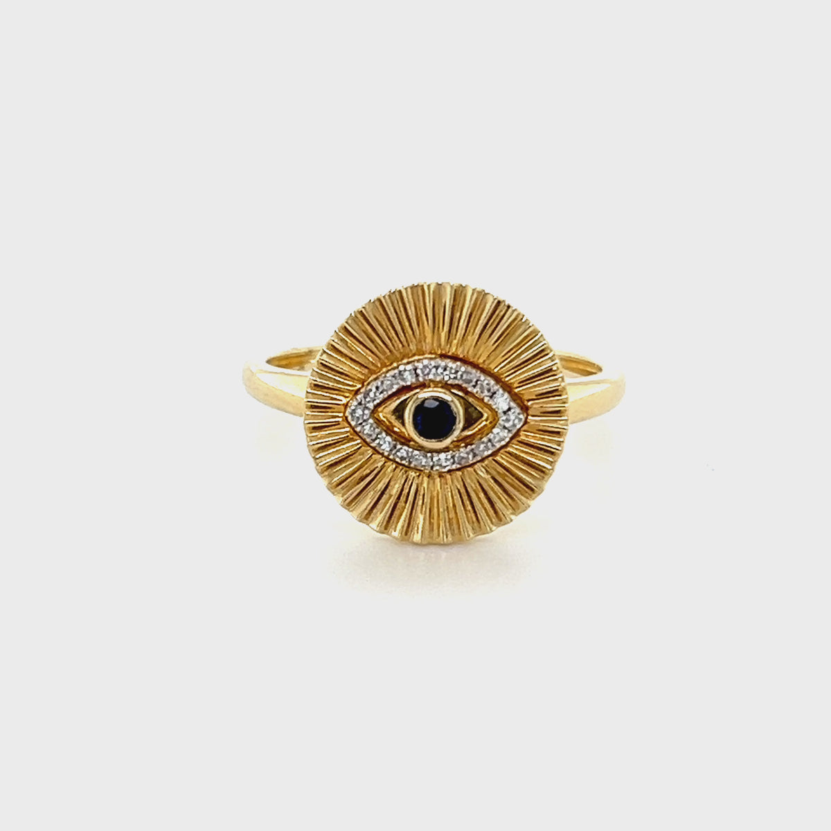 Fluted Disc with Diamond Oval Eye Ring – G&S